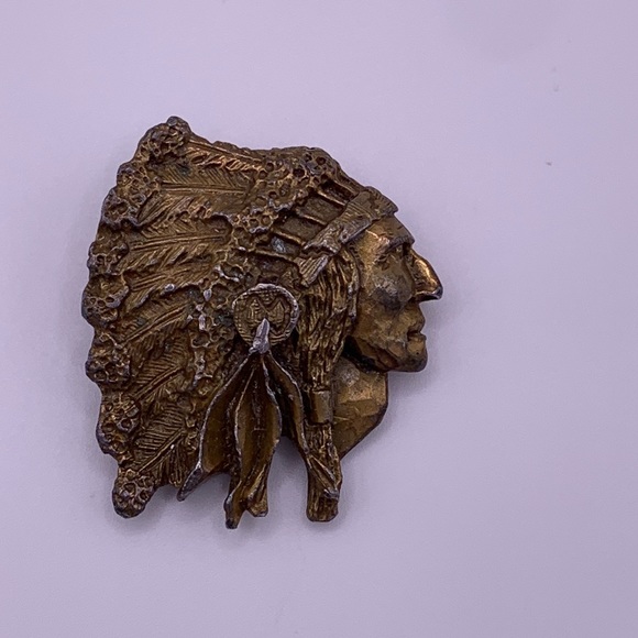 Vintage | Accessories | Chief Head Pin Hand Made 9s Native American ...